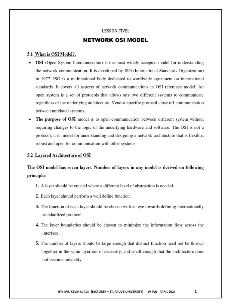 Understanding the OSI Model Layers | PDF | Internet Protocol Suite ...