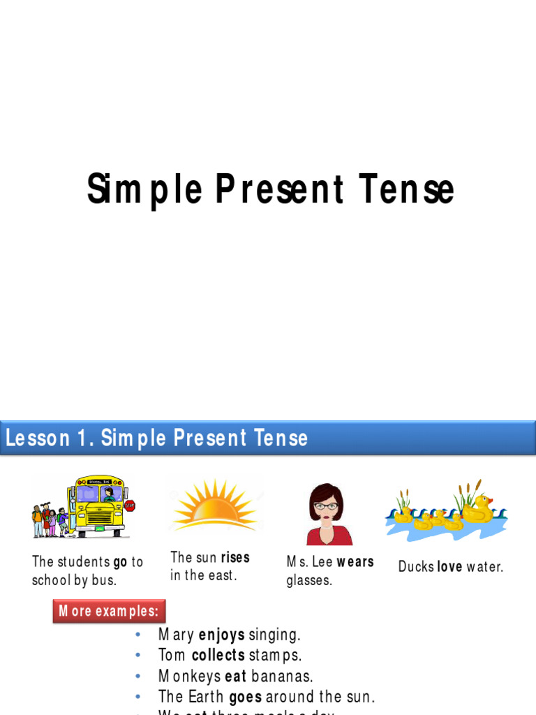 Lesson 1 - Simple Present Tense | PDF