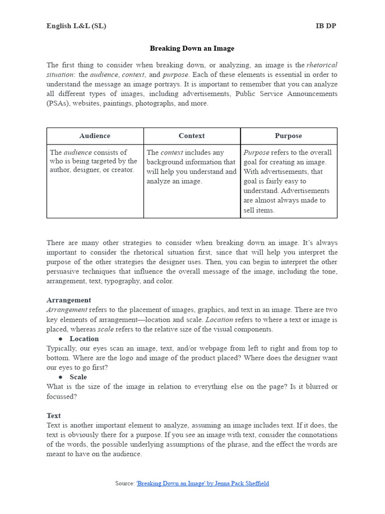 VISUAL TEXTS_ Breaking Down an Image | PDF | Typography | Image