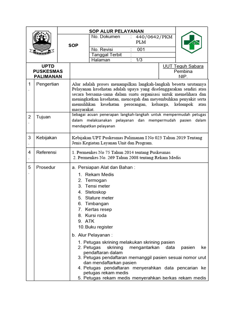 Sop Alur Pelayanan Baru 2023 | PDF | Sains & Matematika