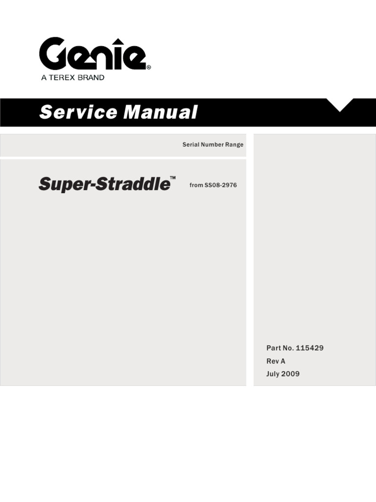 Service Manual: Super-Straddle | PDF