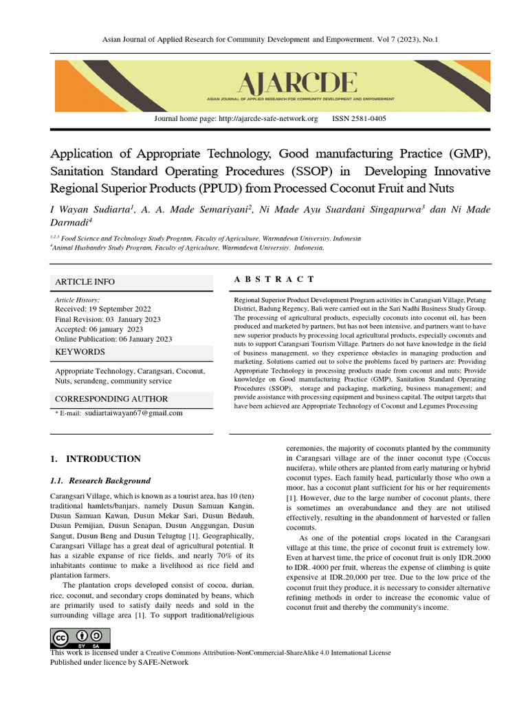 Regional Leading Product Development Program PPUD | Download Free PDF | Coconut | Bean