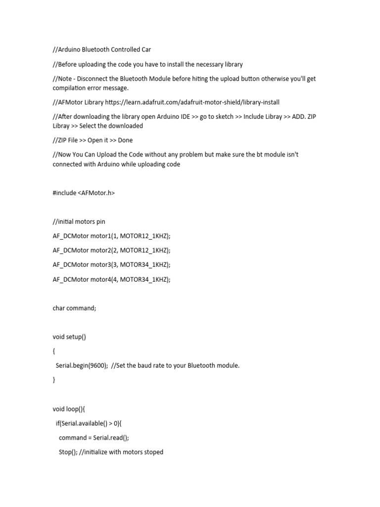 Arduino Bluetooth Controlled Car Download Free Pdf Arduino Computer Science 7343