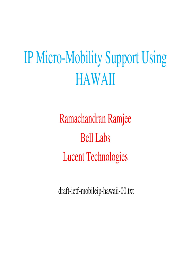 Mobileip Hawaii 99jul | PDF | Internet Protocols | Router (Computing)