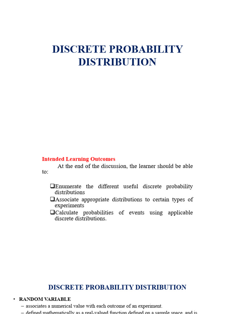 Discrete Probability Distribution 1 | PDF