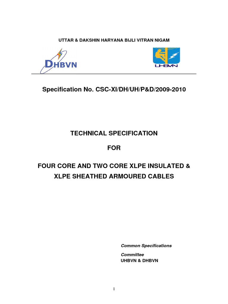CSC-XI 2 Core and 4 Core Xlpe Armoured LT Cable | PDF | Electrical ...