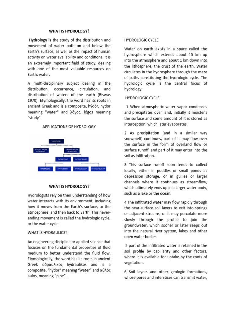 Understanding Hydrology and Water Cycle | PDF