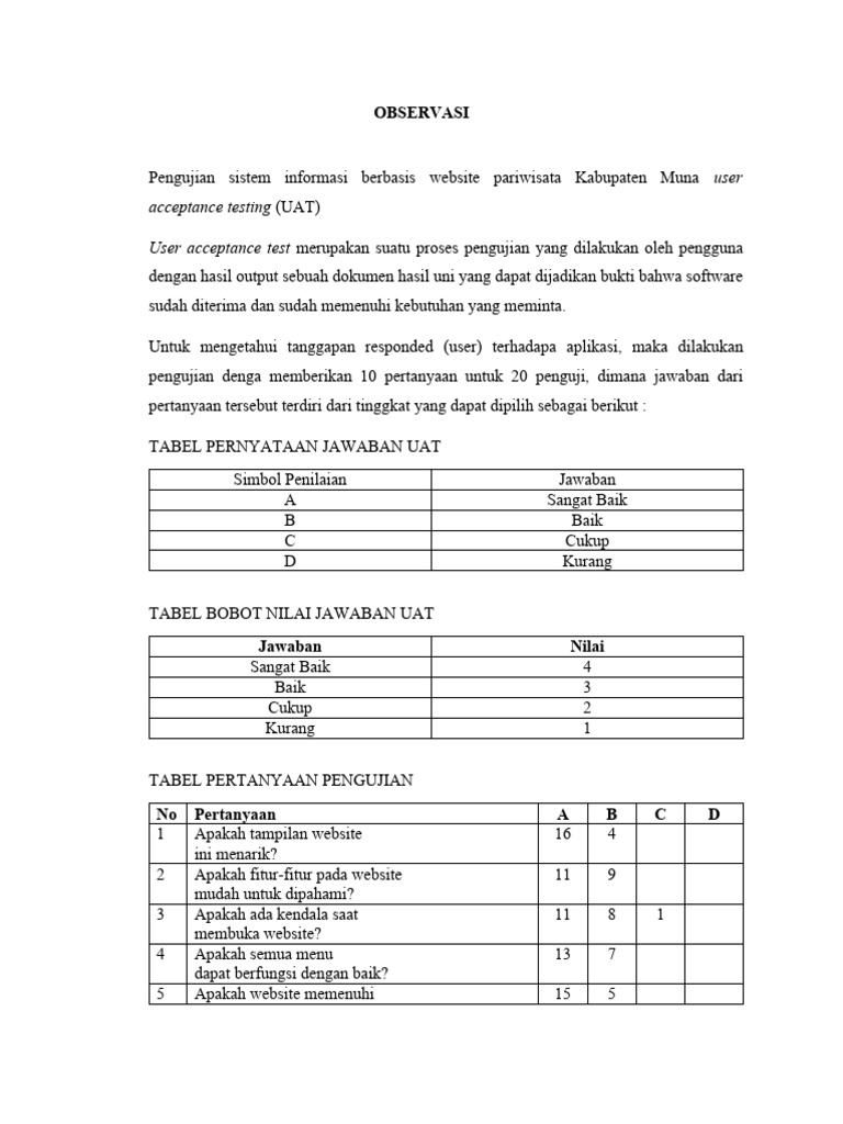Rancangan Pengujian UAT | PDF