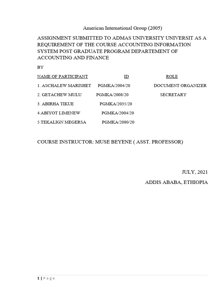 AIG Scandal 2005 | PDF