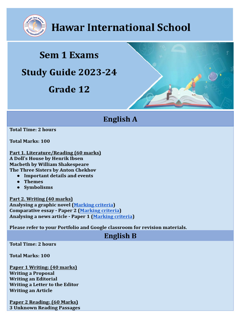 Sem 1 Grade 12 Study Guide 23-24 | PDF | Trigonometric Functions ...