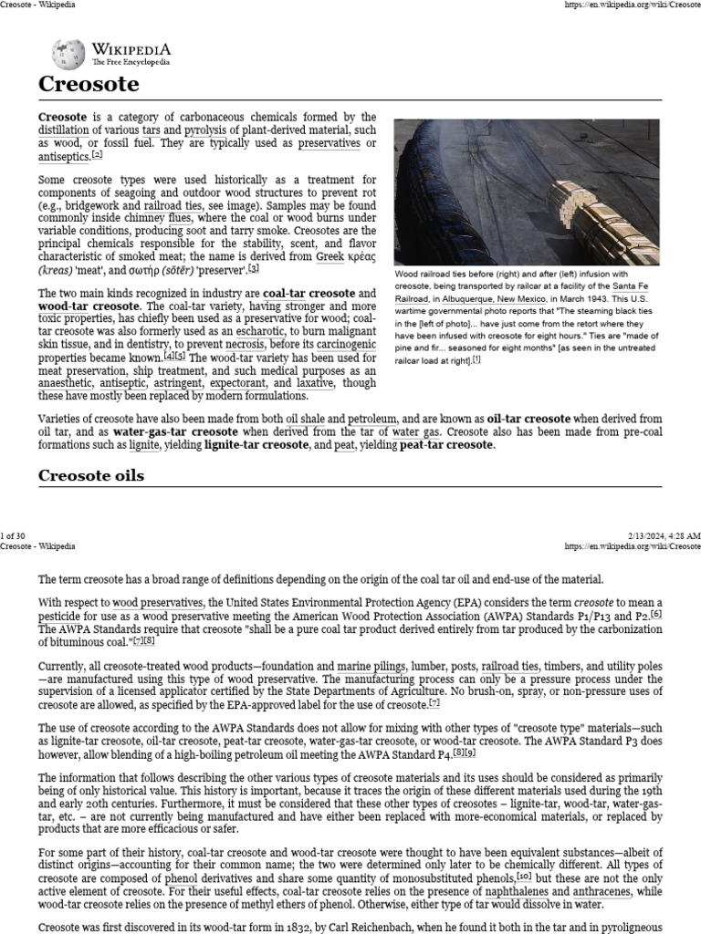 Creosote - Wikipedia | PDF