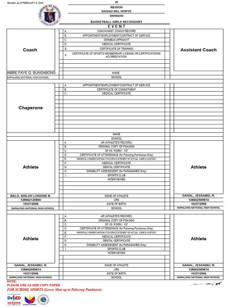 2024 ATHLETES-GALLERY Elementary | PDF