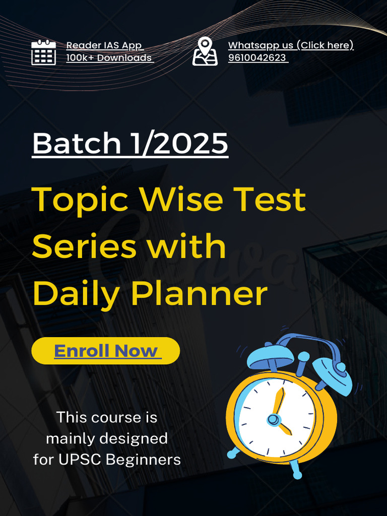 UPSC 2025 Daily Planner (Batch 1) | PDF