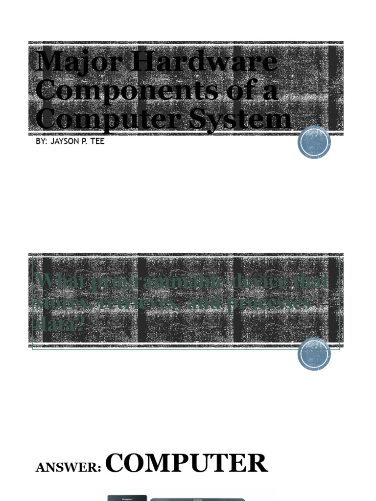 Major Hardware Components of A Computer | PDF