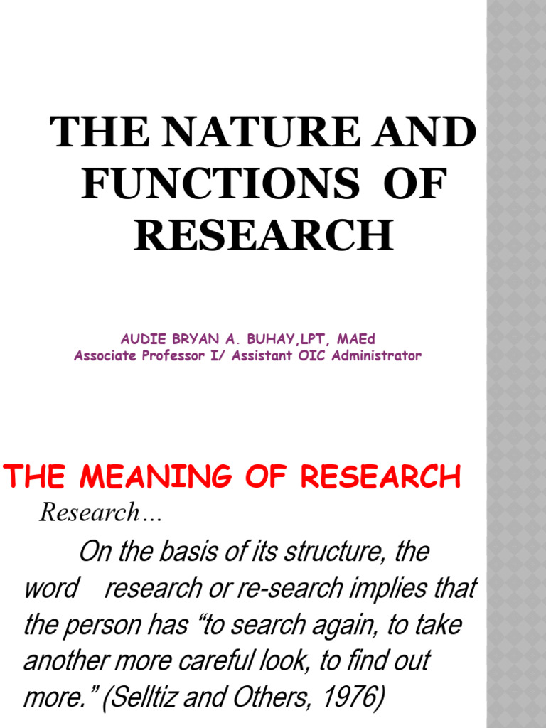 The Nature and Functions of Research | PDF | Theory | Data