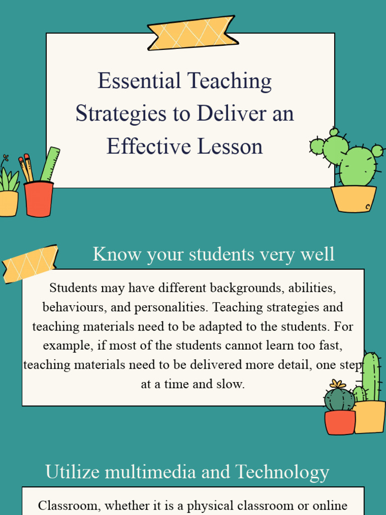Essential Teaching Strategies | PDF | Career & Growth