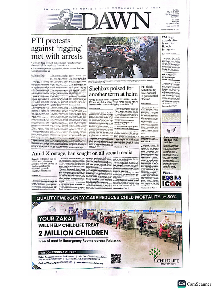 Dawn Newspaper 03 March 2024 | PDF