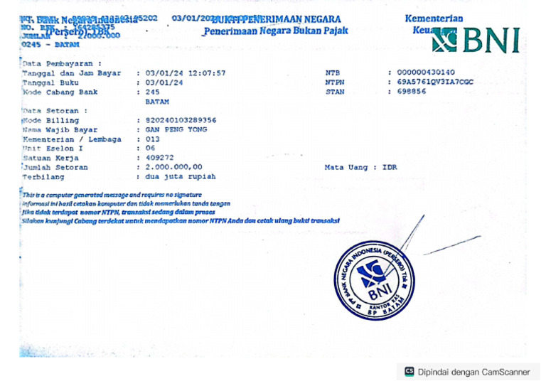 Billing - Gan Peng Yong | PDF