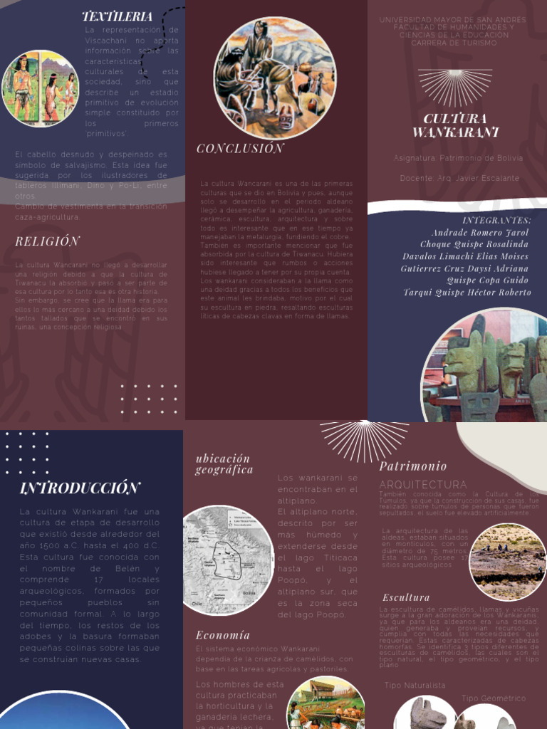Cultura Wankarani - Tríptico - Los Chasquis | PDF