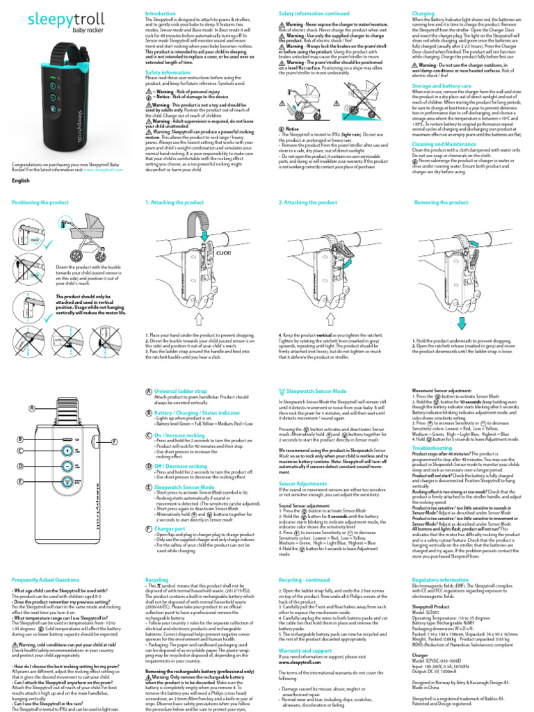 Sleepytroll User Instructions - English V100020EN | PDF