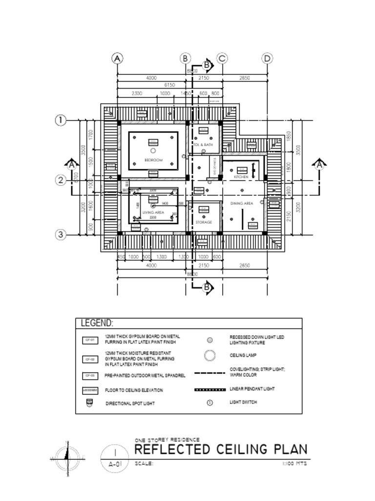 Sample Plan 1 Storey Reflected Ceiling Plan | PDF