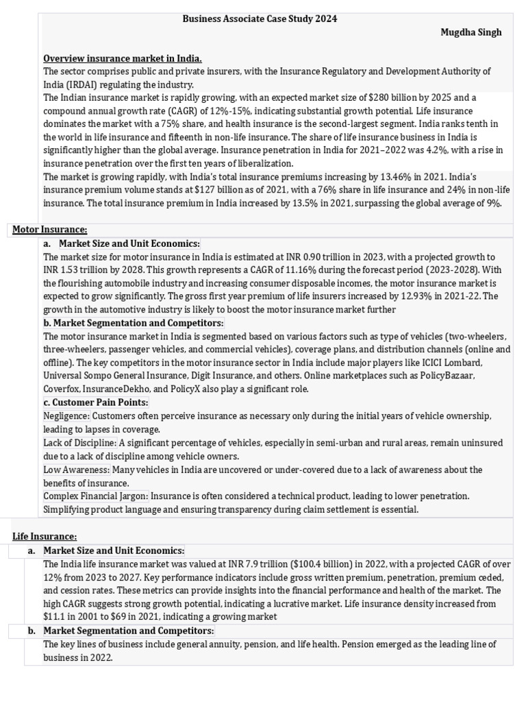 Business Associate Case Study 2024 | Download Free PDF | Insurance ...