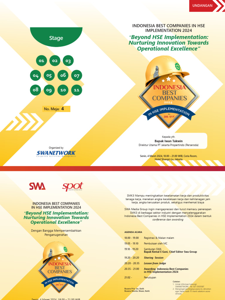 Undangan SWA K3 Award 2024 (PT JAKPRO) | PDF