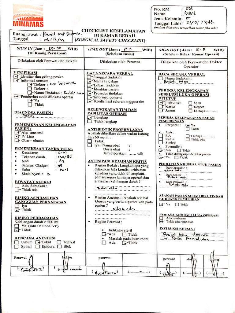 SURGICAL CHECKLIST | PDF