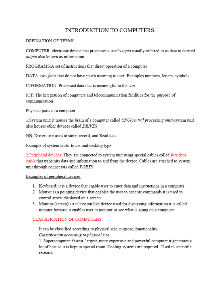 Introduction to Computer Basics | PDF | Operating System | Random Access Memory