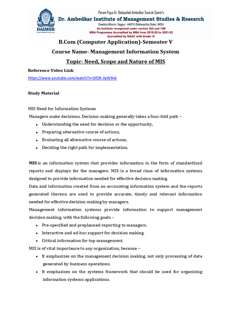 Mis 2 | PDF | Management Information System | Information