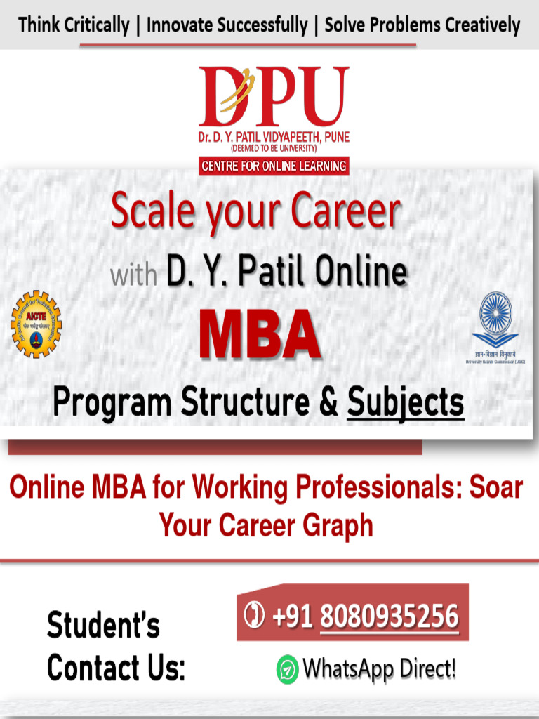 Subjects +91 8080935256 - D Y Patil University Pune MBA Online | PDF ...