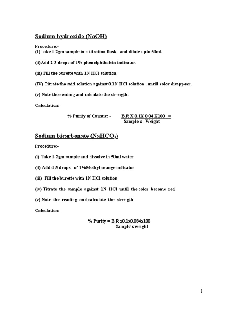 Chemical Testing Procedure | PDF | Titration | Chemistry