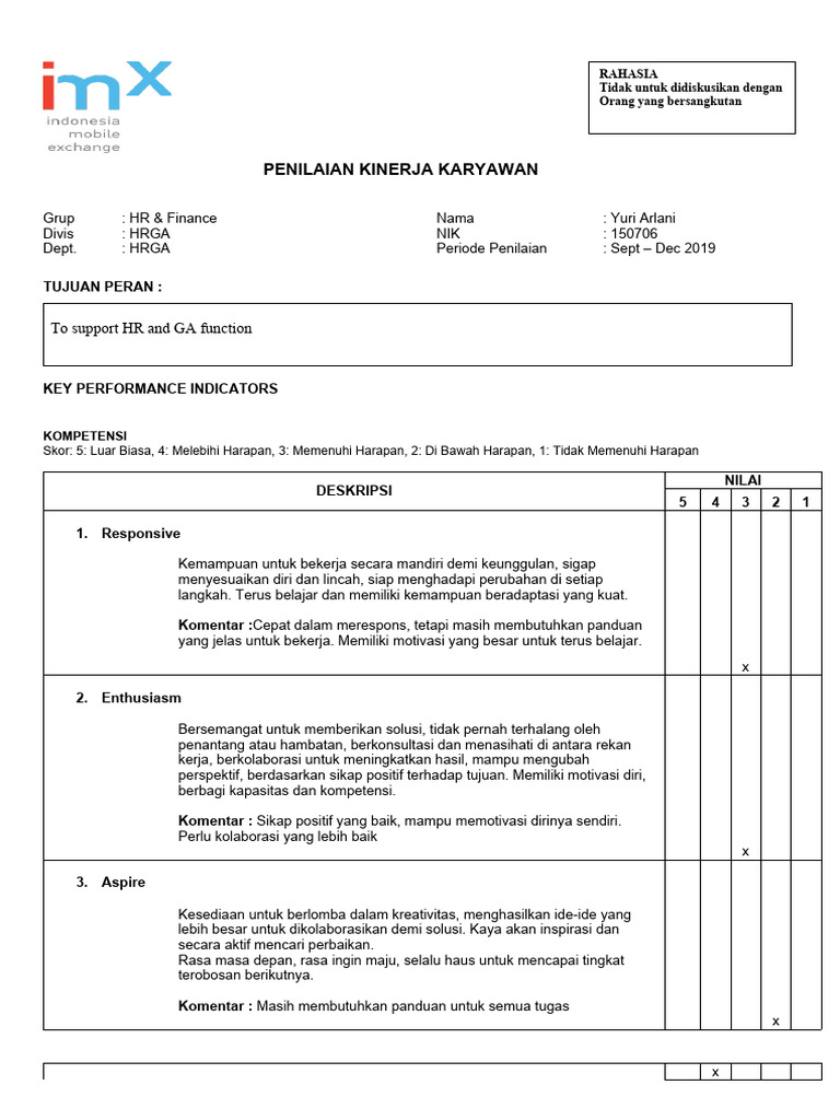 M.70SDM01.031.2 - Menyusun Kebutuhan Pembelajaran Dan Pengembangan (Penilaian Kinerja) | PDF
