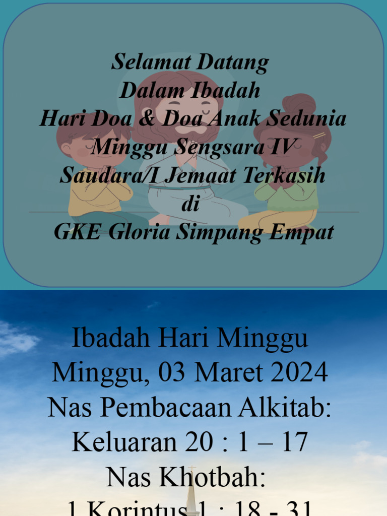 Slide Ibadah Minggu 03 Maret 2024 Hari SENGSARA IV | PDF