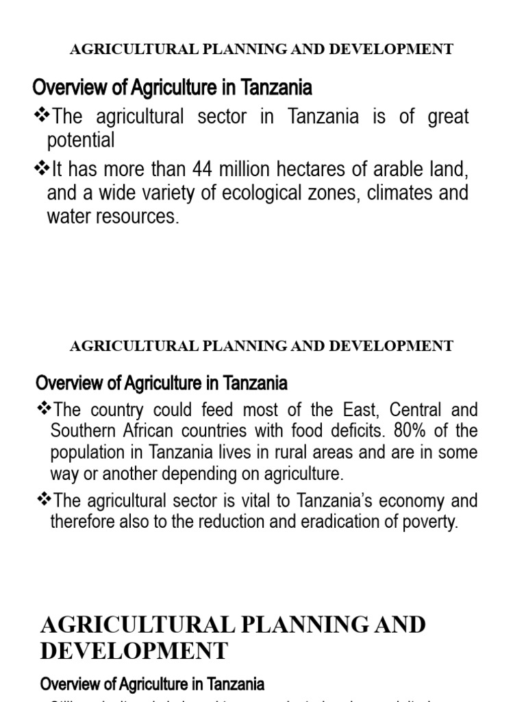 Agricultural Planning and Development | PDF
