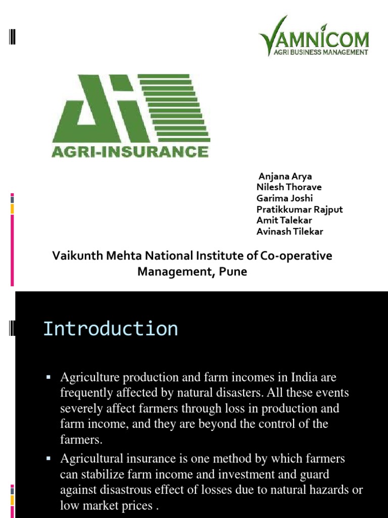 Agri Insurance | Insurance | Agriculture