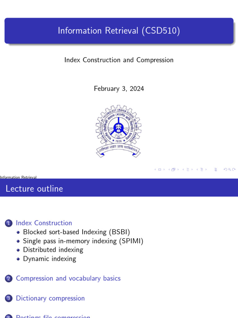 Lec4 IndexConstructionandCompression | PDF