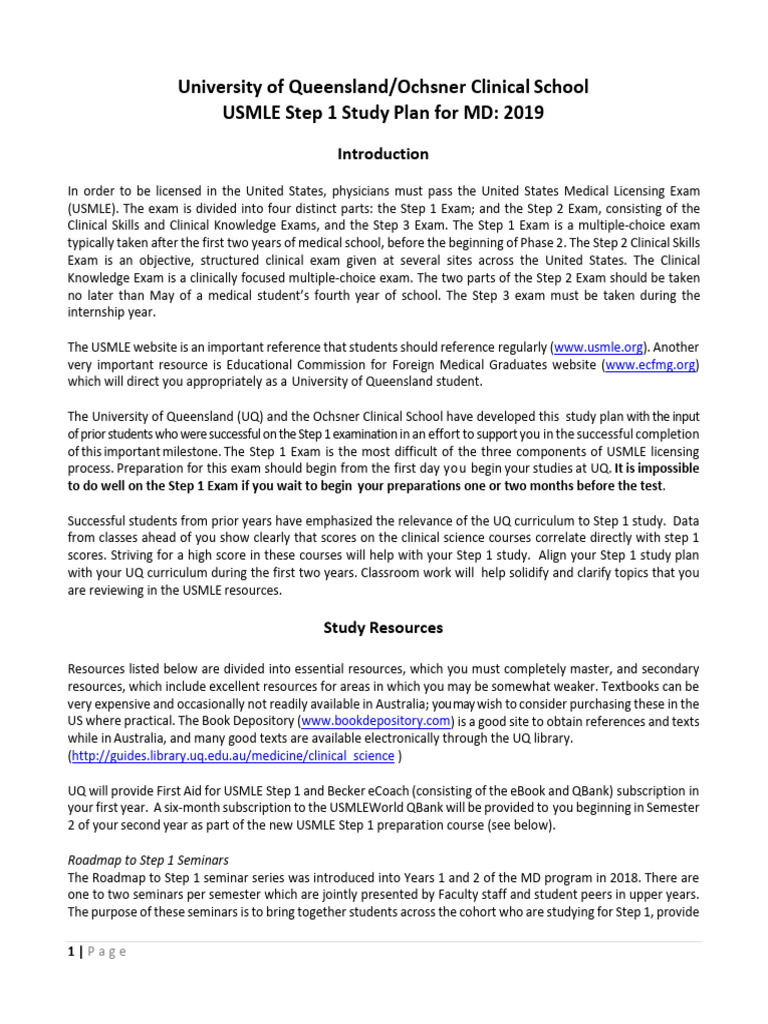 USMLE Step 1 Study Guide 2019 | PDF | Medical School | United States ...
