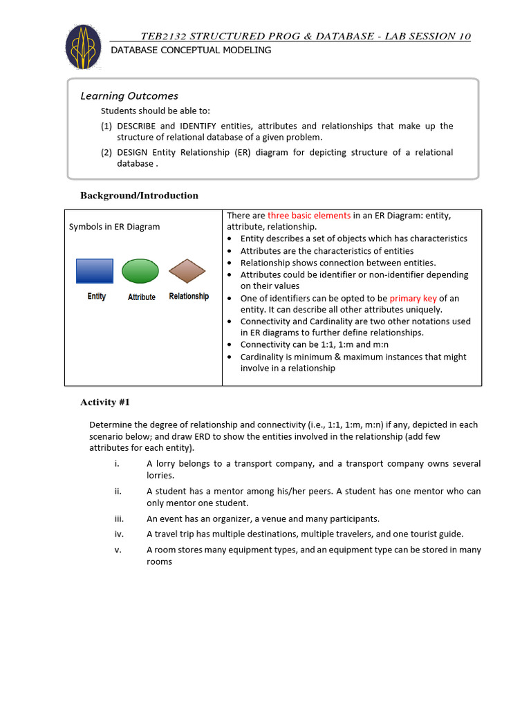 Lab 10 - Database Modeling | PDF | Information Technology | Applied Mathematics
