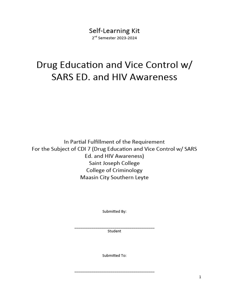 Drug Education and Vice Control Handouts | PDF | Opium | Heroin