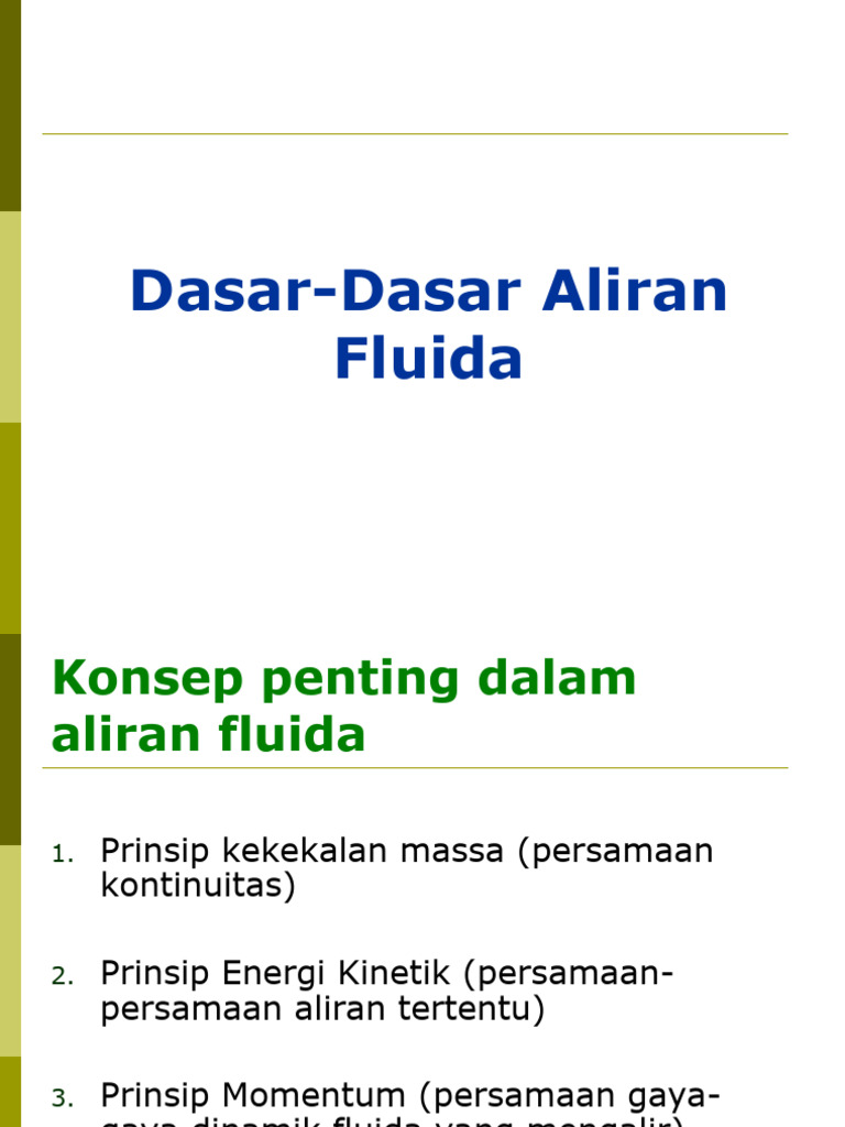 Konsep Dasar Aliran Fluida | PDF | Sains & Matematika