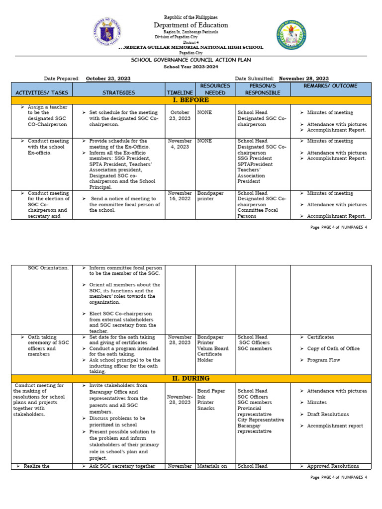 Action Plan SGC Els | PDF