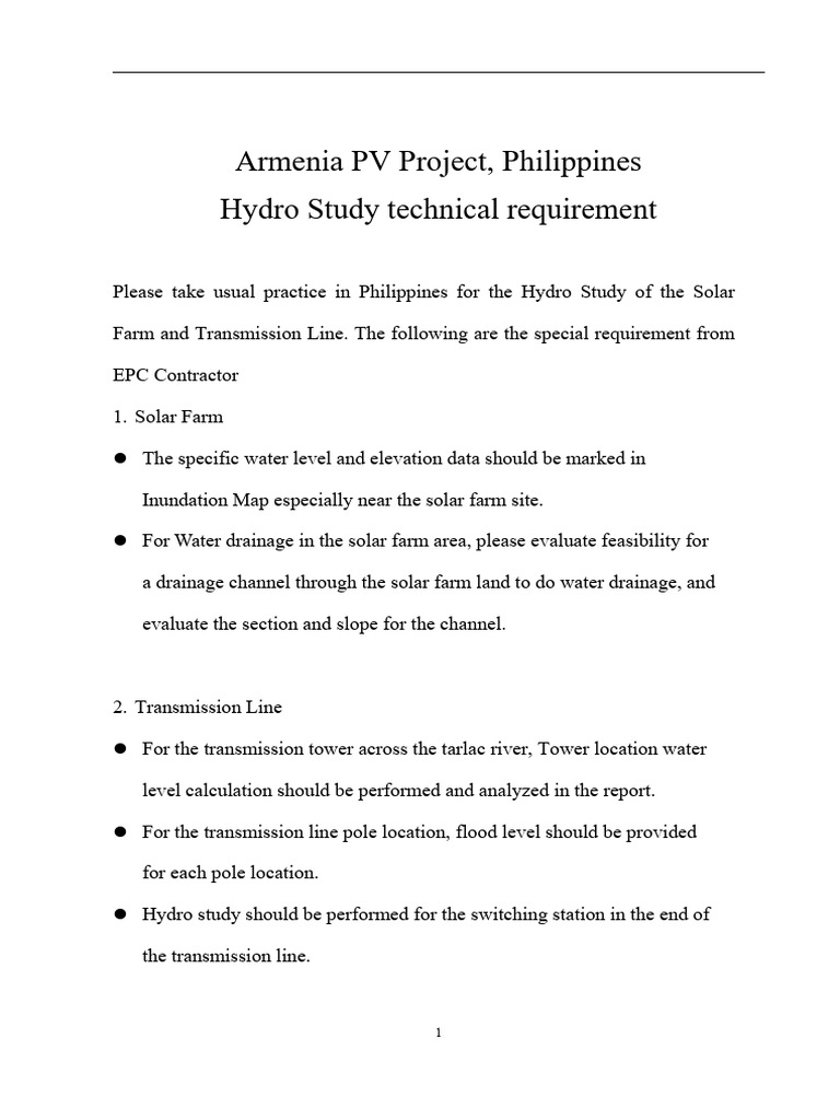 Hydro Survey General Technical Requirement | PDF