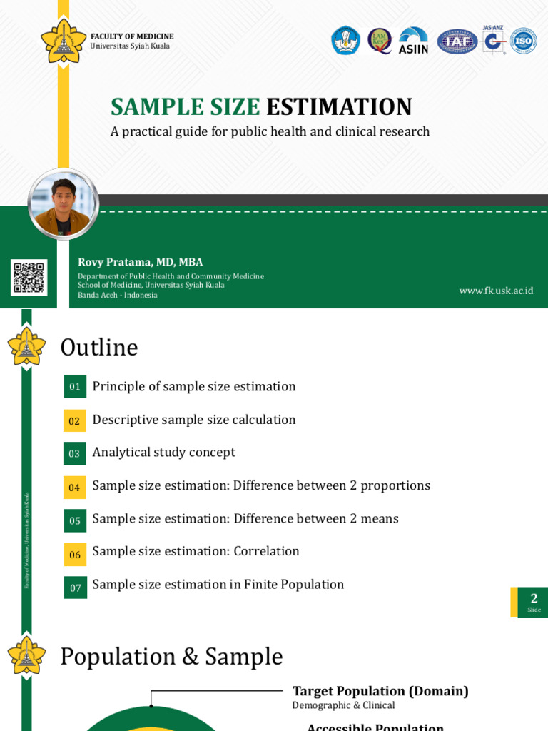 Sample Size Estimation For Public Health and Clinical Research | PDF ...