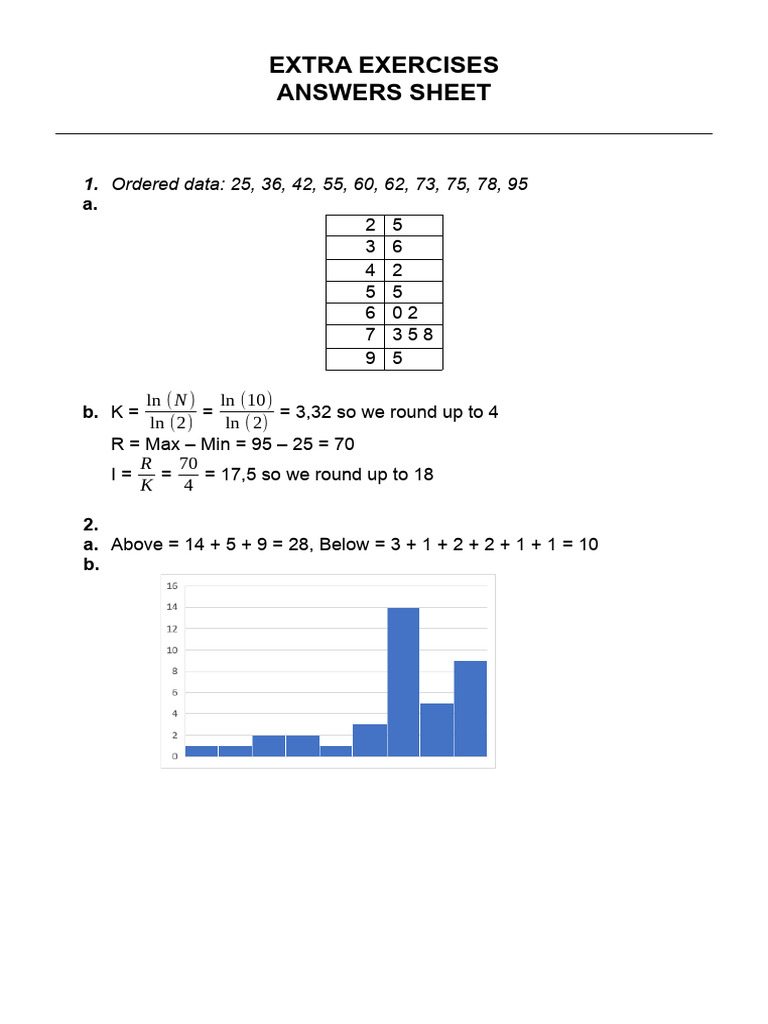 Business Statistics Extra Exercises (Solutions) (EXAM 1) | PDF | Statistics