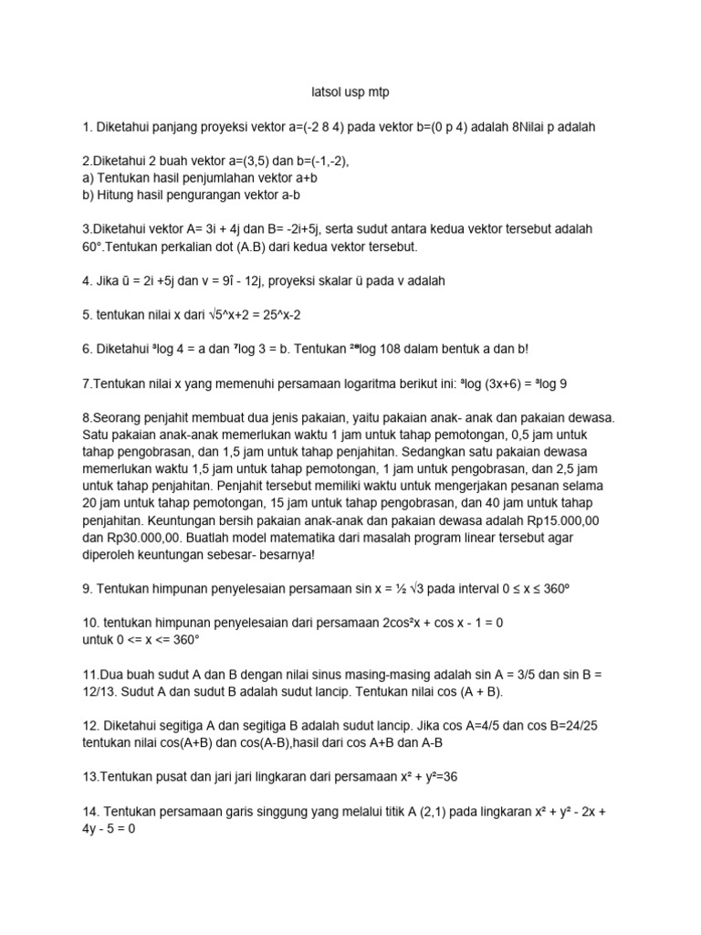 Latsol Usp MTP | PDF | Metode & Bahan Ajar | Komputer