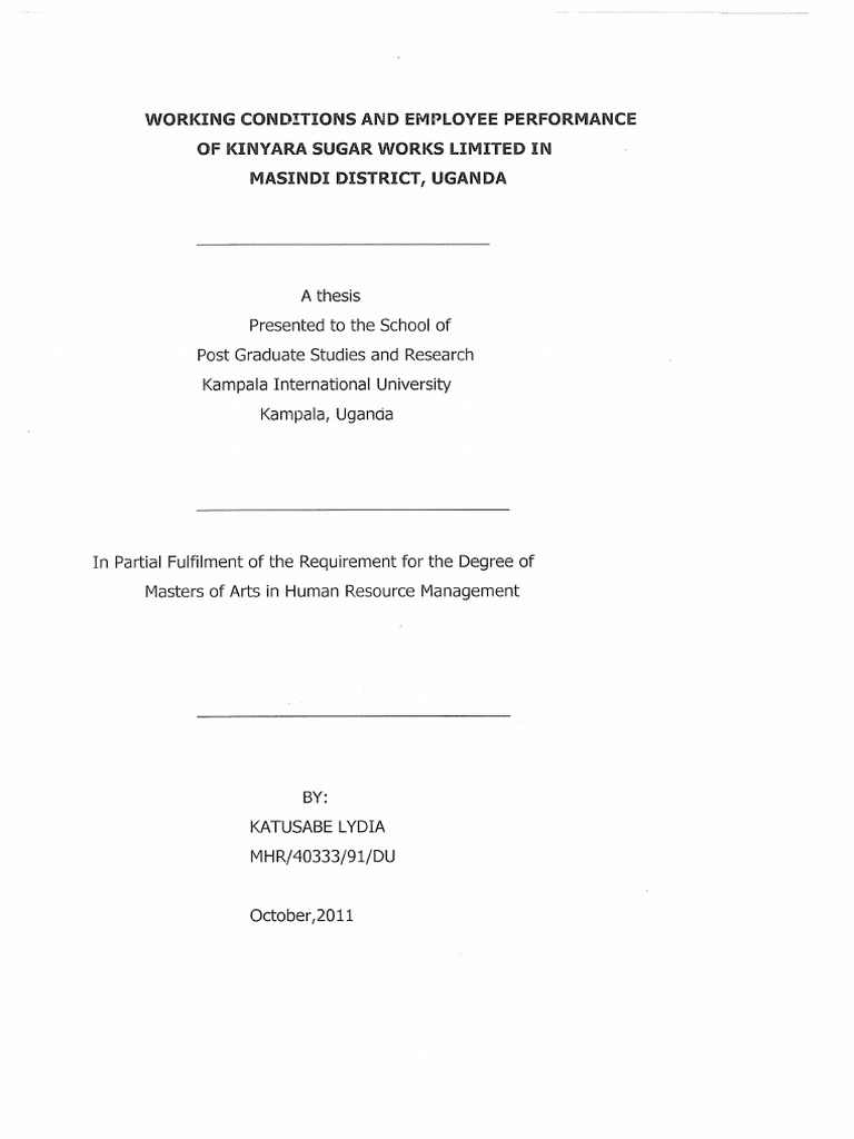 Katusabe Lydia Kakira Research | PDF | Performance Appraisal ...