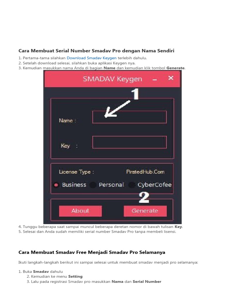 Cara Membuat Serial Number Smadav Pro Dengan Nama Sendiri | PDF Cara Membuat Serial Number Smadav Pro Dengan Nama Sendiri | PDF