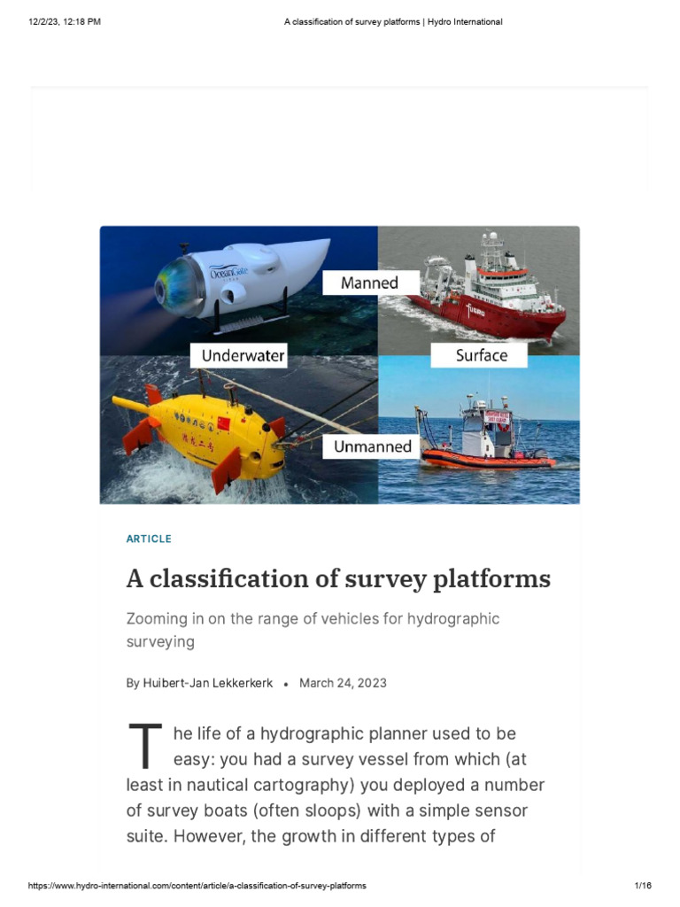 A Classification of Survey Platforms - Hydro International | Download Free PDF | Oceanography ...