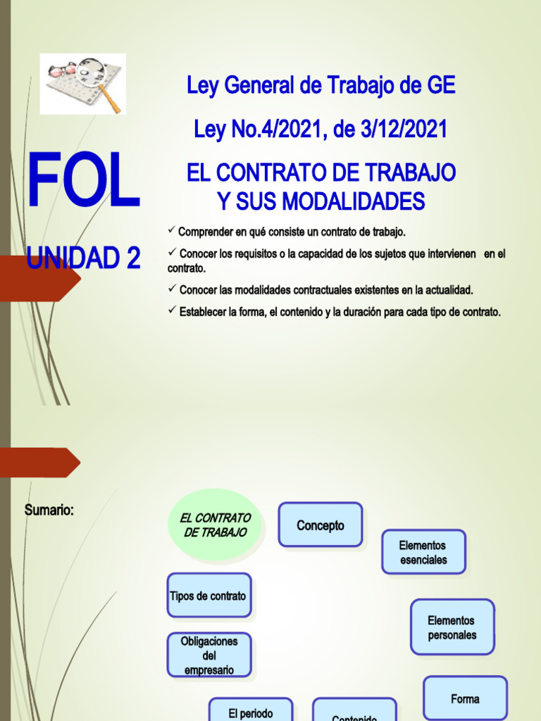 El Contrato de Trabajo Un2 Fol | PDF | Salario | Salario mínimo